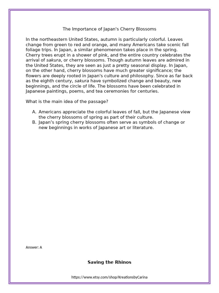 Main Idea 6th Grade | PDF