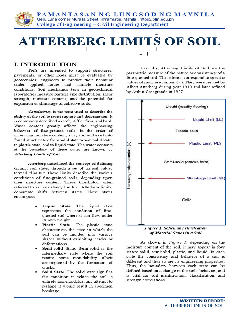 Written Report Atterberg Limits of Soil | PDF