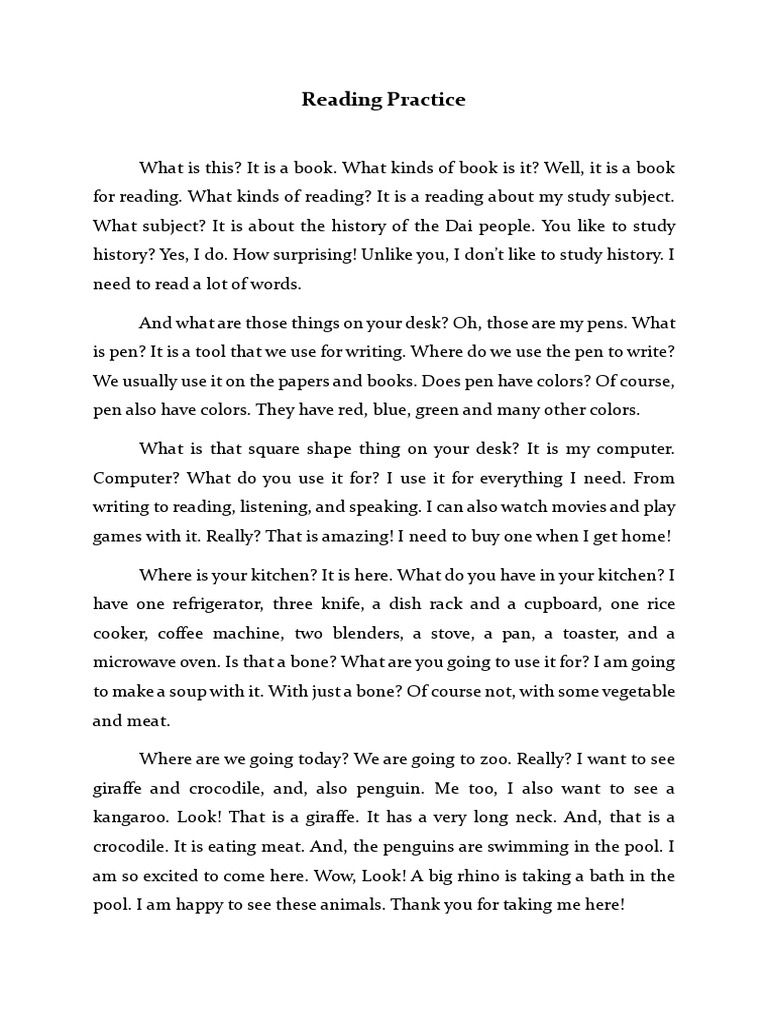 Reading Practice 1 | PDF