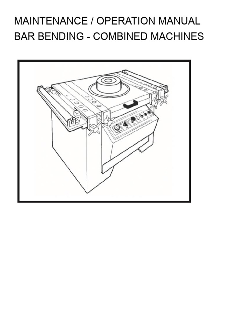 ICARO Maintenance Operation Manual Bar Bending Combined Machines | PDF