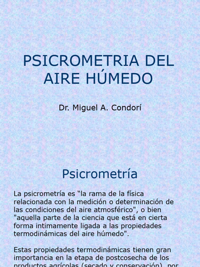 09 Secado Psicrometria | PDF