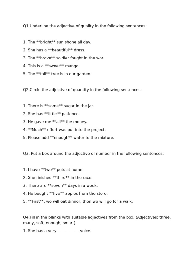 English Adjective | PDF | Home & Garden