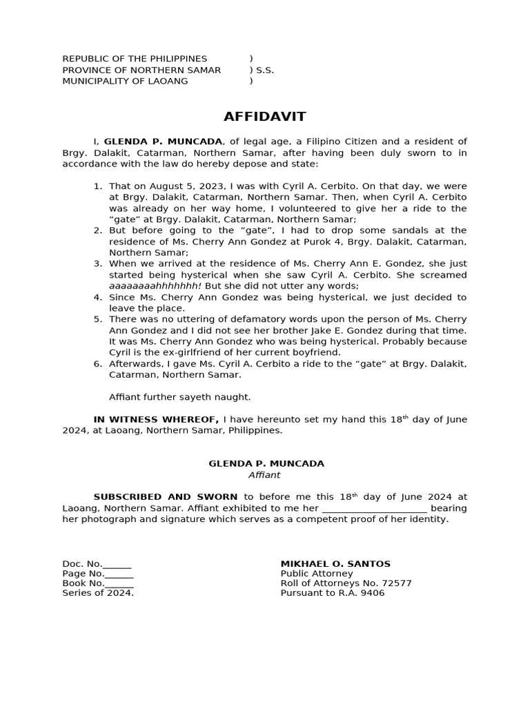 Affidavit | PDF
