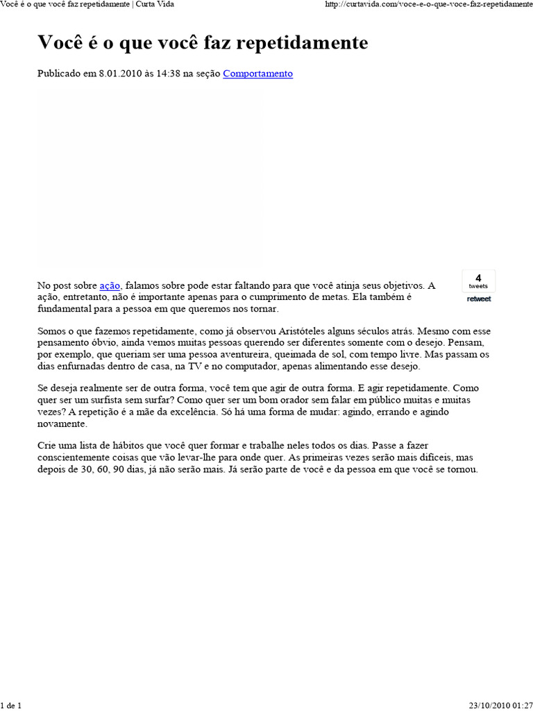 Você É o Que Você Faz Repet. | PDF