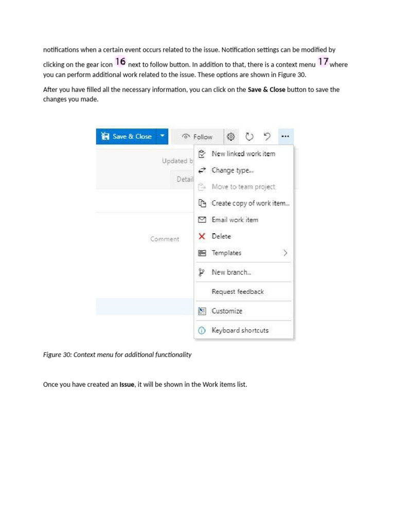 Save & Close: Figure 30: Context Menu For Additional Functionality | PDF