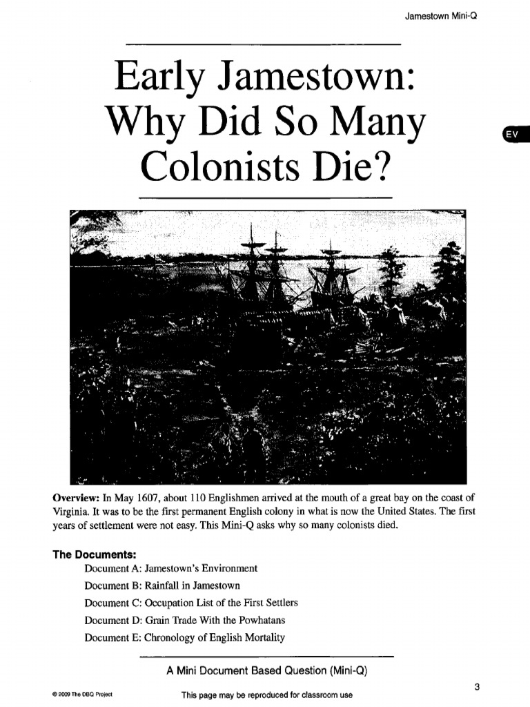 Early Jamestown Student DBQ | PDF