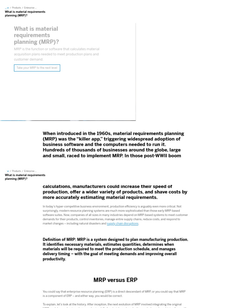 Understanding Material Requirements Planning | PDF | Enterprise ...