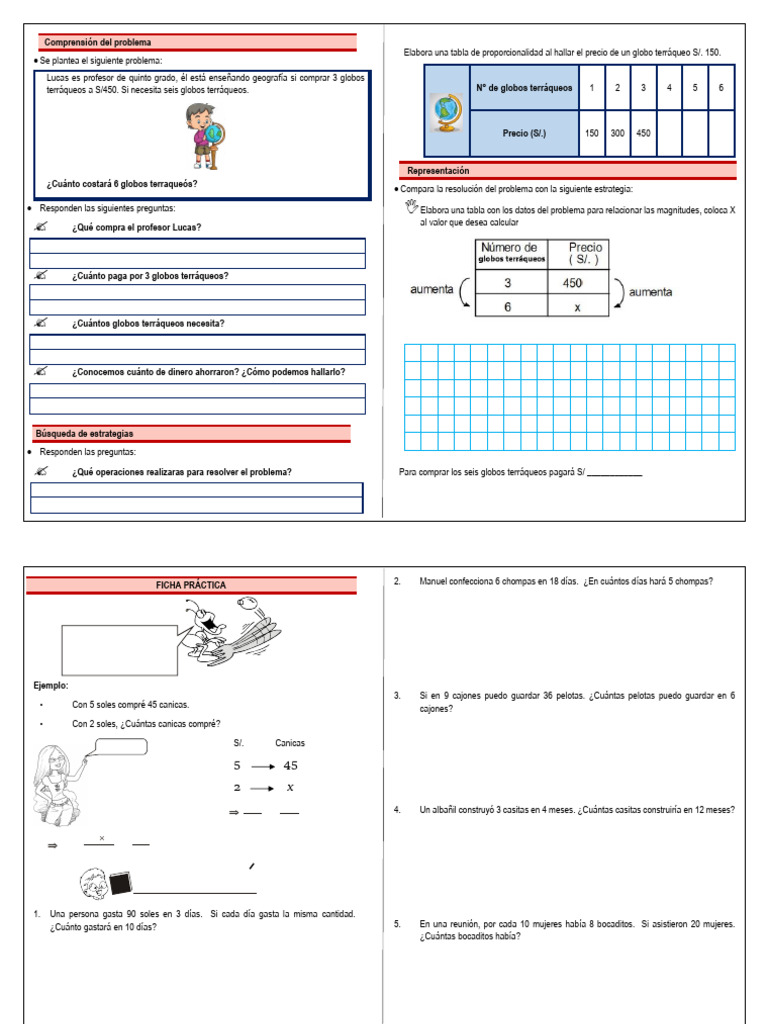 Ficha - Mat - Regla de 3 Simples!!! | PDF