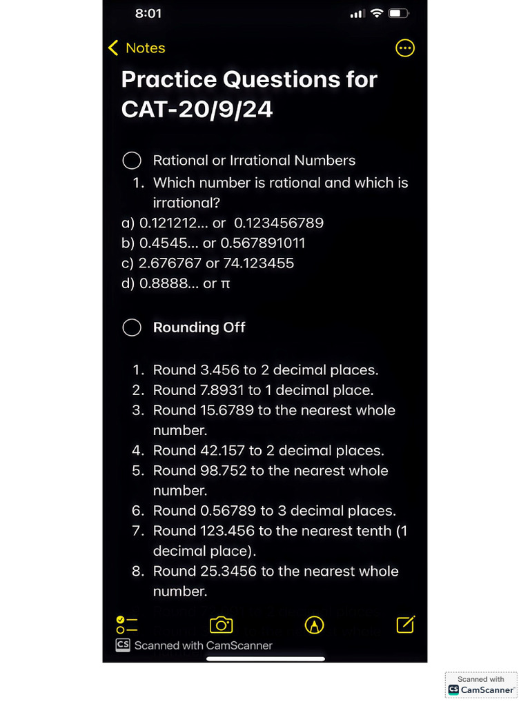 Class7 - Practice Questions For Maths CAT | PDF