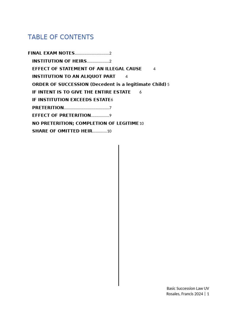 Basic Succession Law Final Notes | PDF