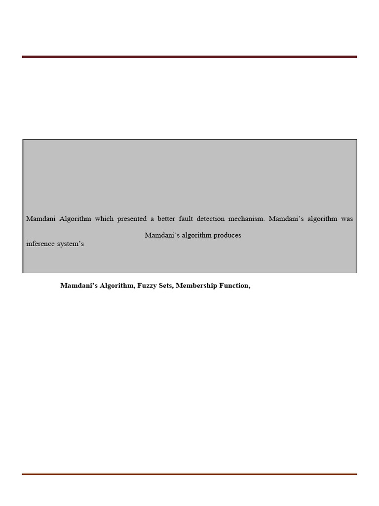 A Fuzzy Logic Based Automobile Fault Detection System Using Mamdani Algorithm Pdf