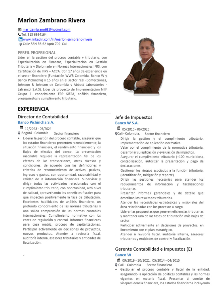 CV - Marlon Zambrano Rivera | PDF