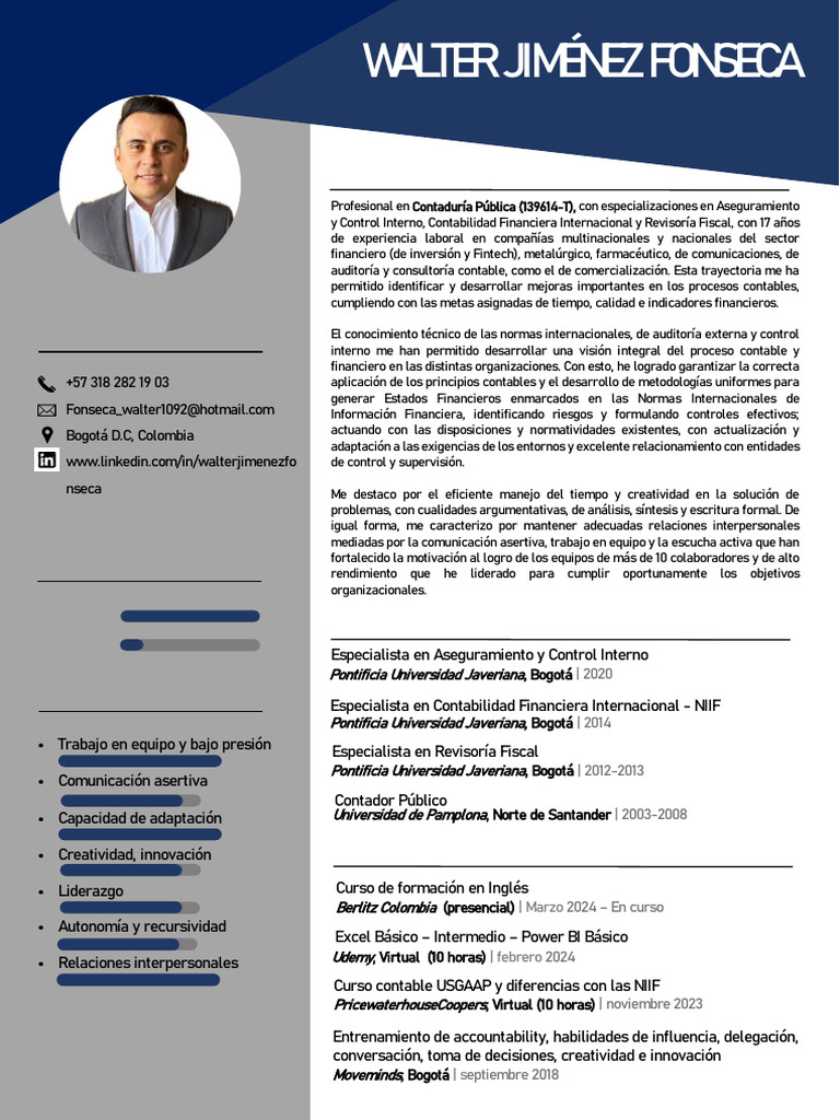 CV Walter Jiménez 2024 | PDF