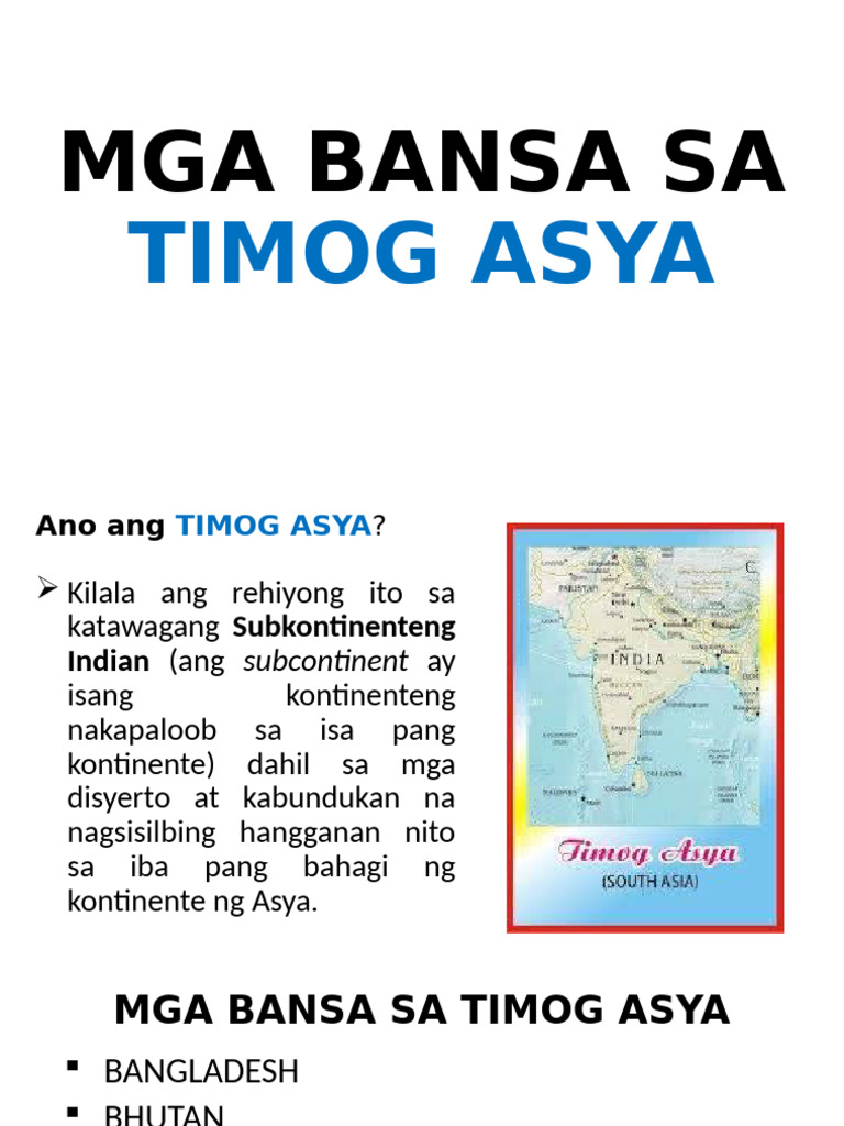 Mga Bansa Sa: Timog Asya | PDF