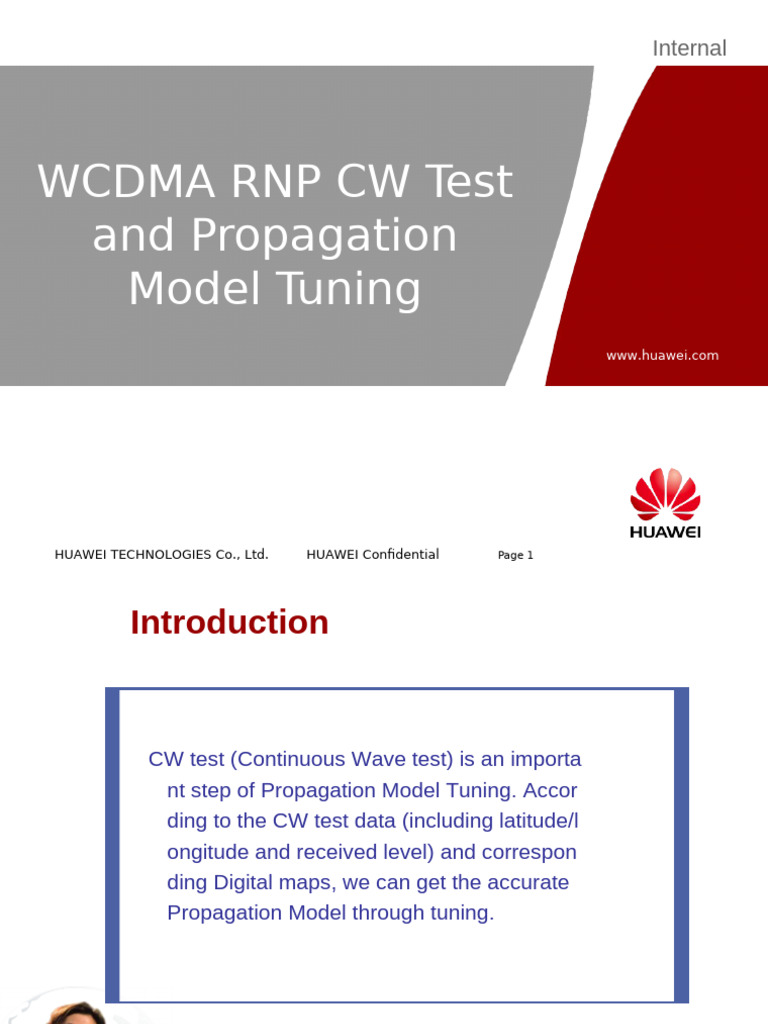 03 WCDMA RNP CW Test and Propagation Model Tuning | PDF