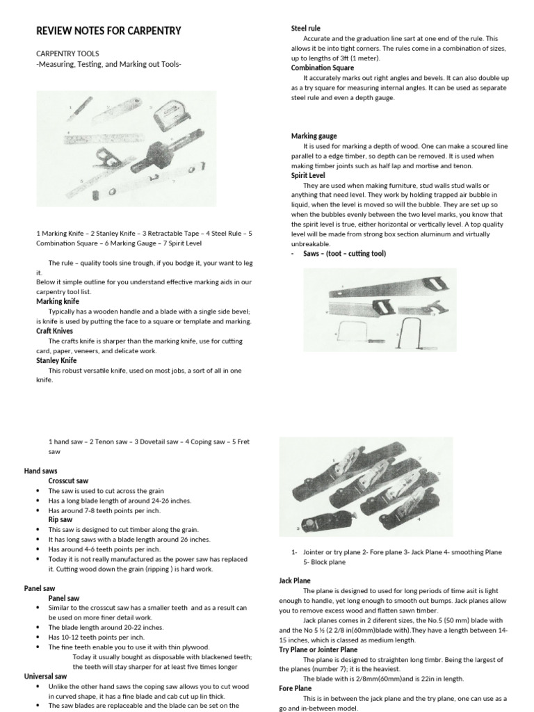 Masonry Capentry and Plumbing | PDF