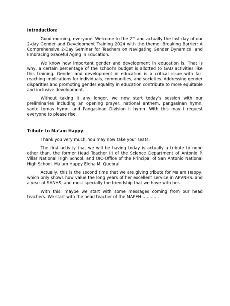 GAD Training Script | PDF