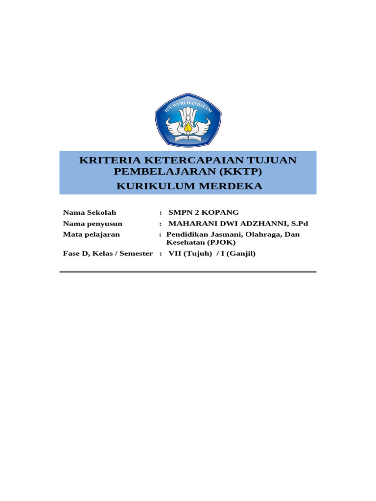 KKTP 1 PJOK Kelas VII | PDF