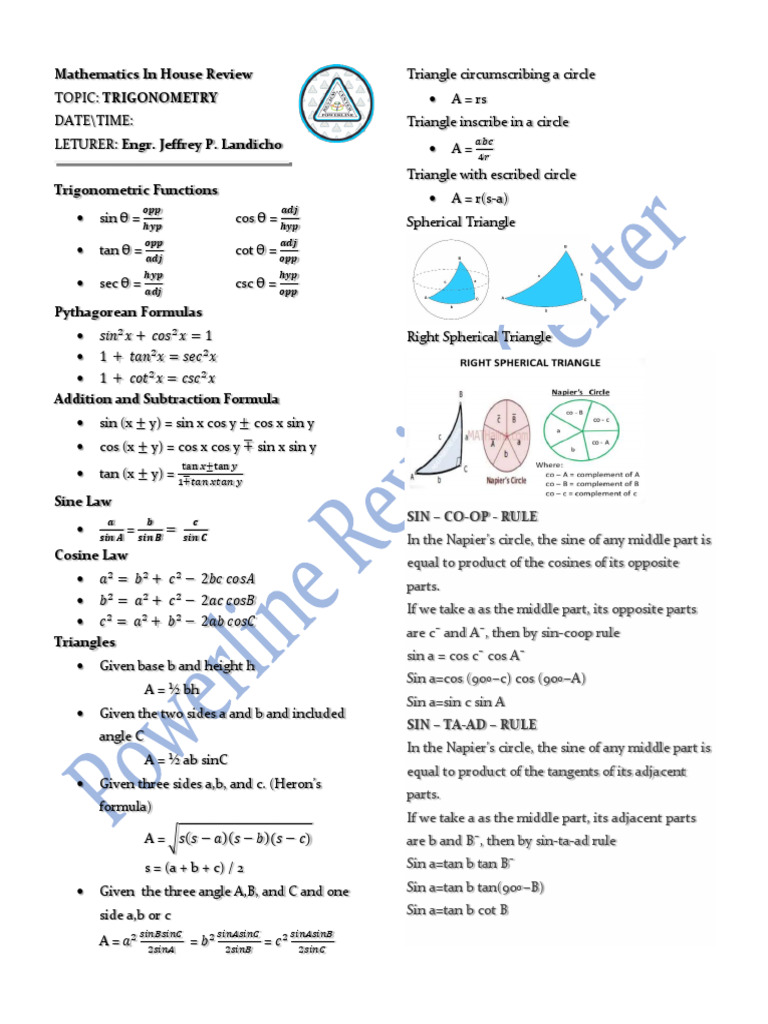TRIGONOMETRY (1) | PDF