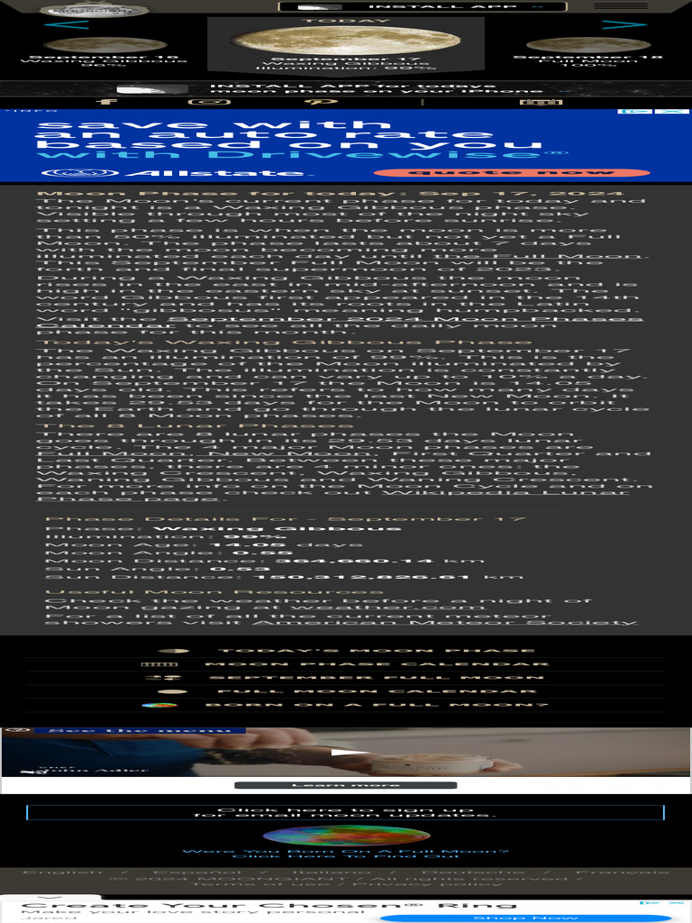 Today's Moon Phase Current Moon Cycle For Today and Tonight | PDF