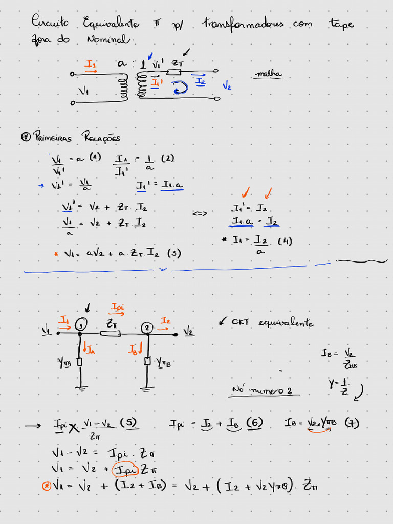CKT Equivalente PI Trafo - 240921 - 161836 | PDF