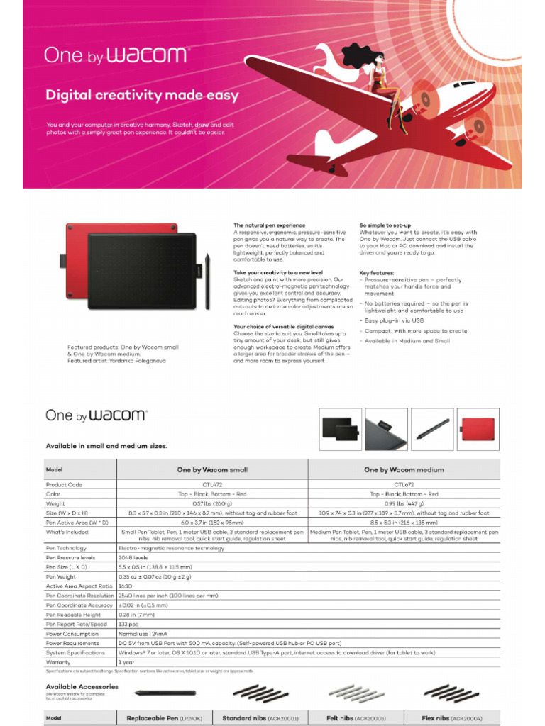 One by Wacom Datasheet | PDF