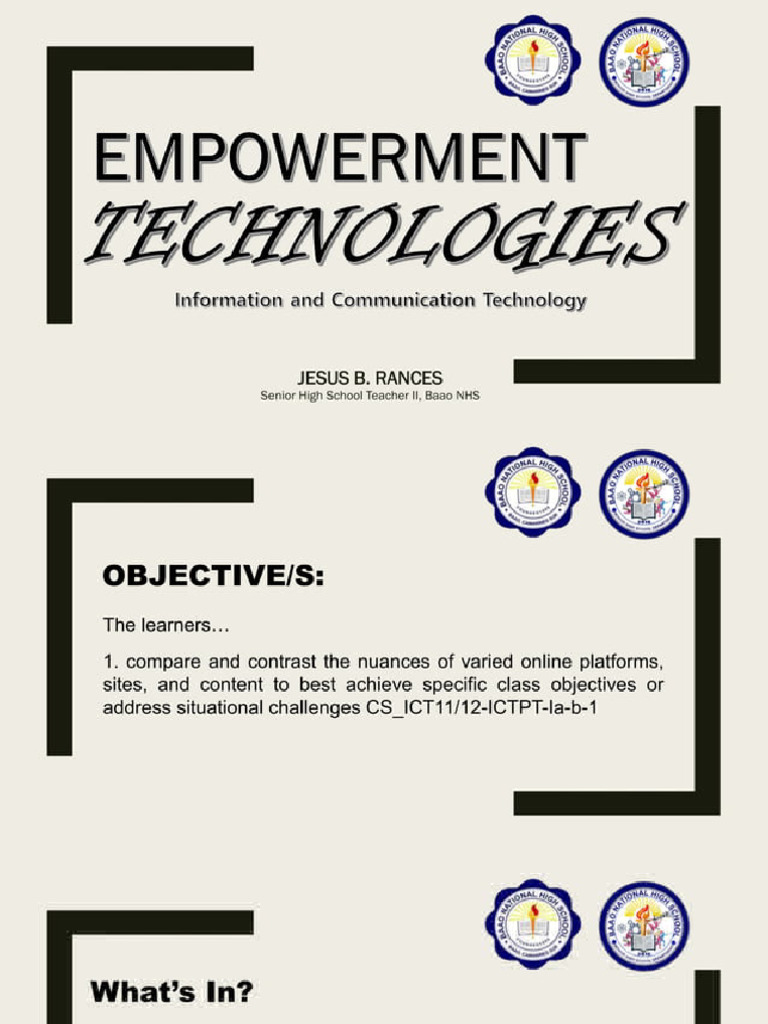 Empowerment Technologies Module 1 250244261 250244261 | PDF