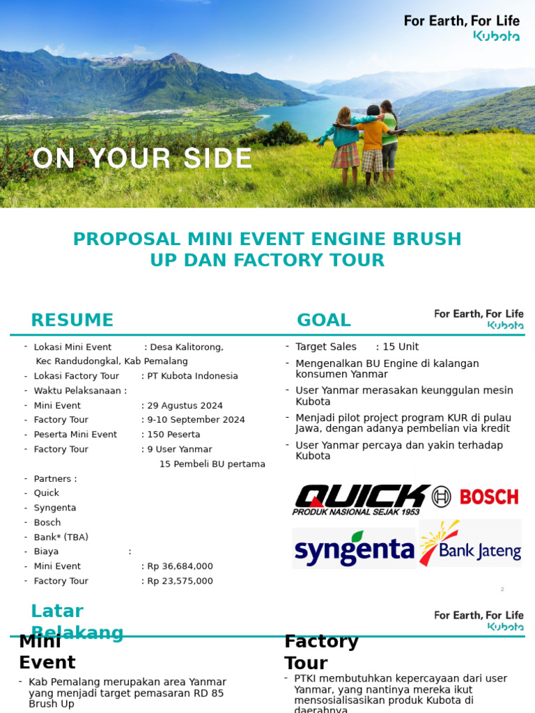 Presentasi Proposal Mini Event Dan Factory Tour Ke Pimpinan | PDF