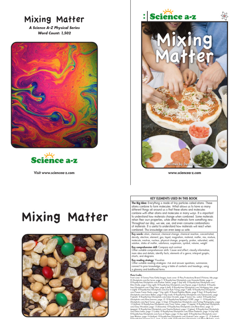Understanding Mixing Matter | PDF | Atoms | Chemical Elements