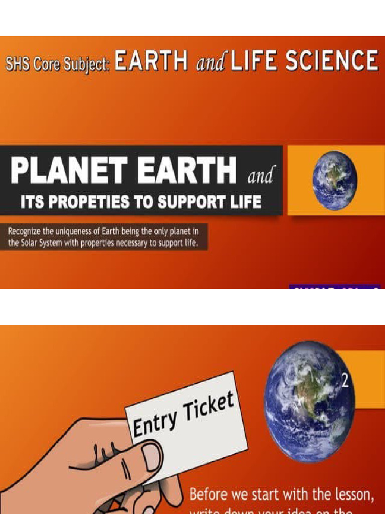 Day 1 Earth and Life Science | PDF