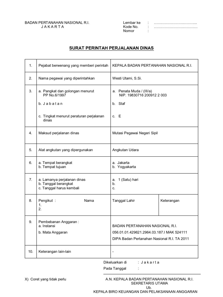 SPPD Lembar 1 | PDF | Ilmu Sosial