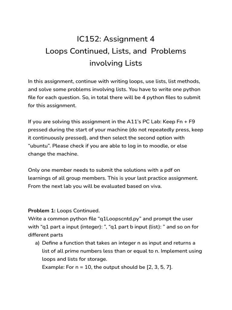 IC152 - Assignment 4 2024 | PDF