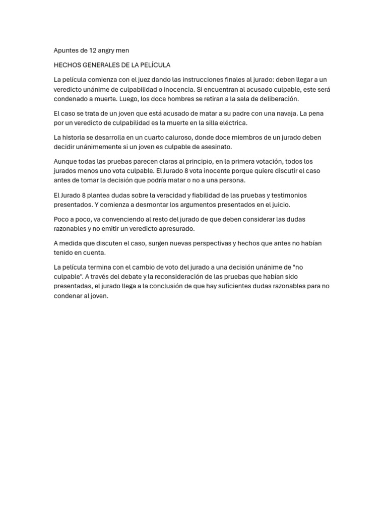 Apuntes de 12 angry men | PDF