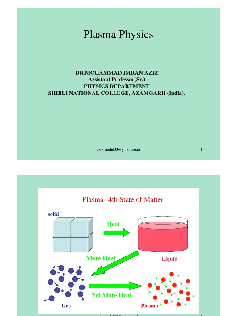 Plasma Physics by Dr. Imran Aziz | PDF | Waves | Plasma (Physics)
