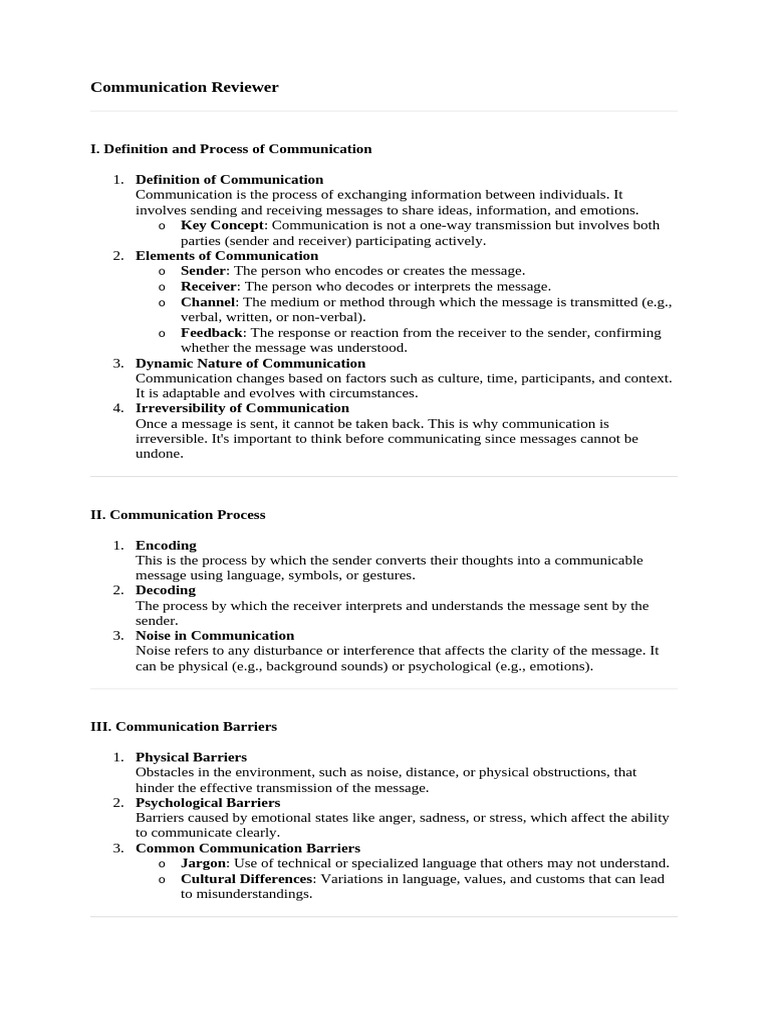 Communication Reviewer MIDTERM | PDF