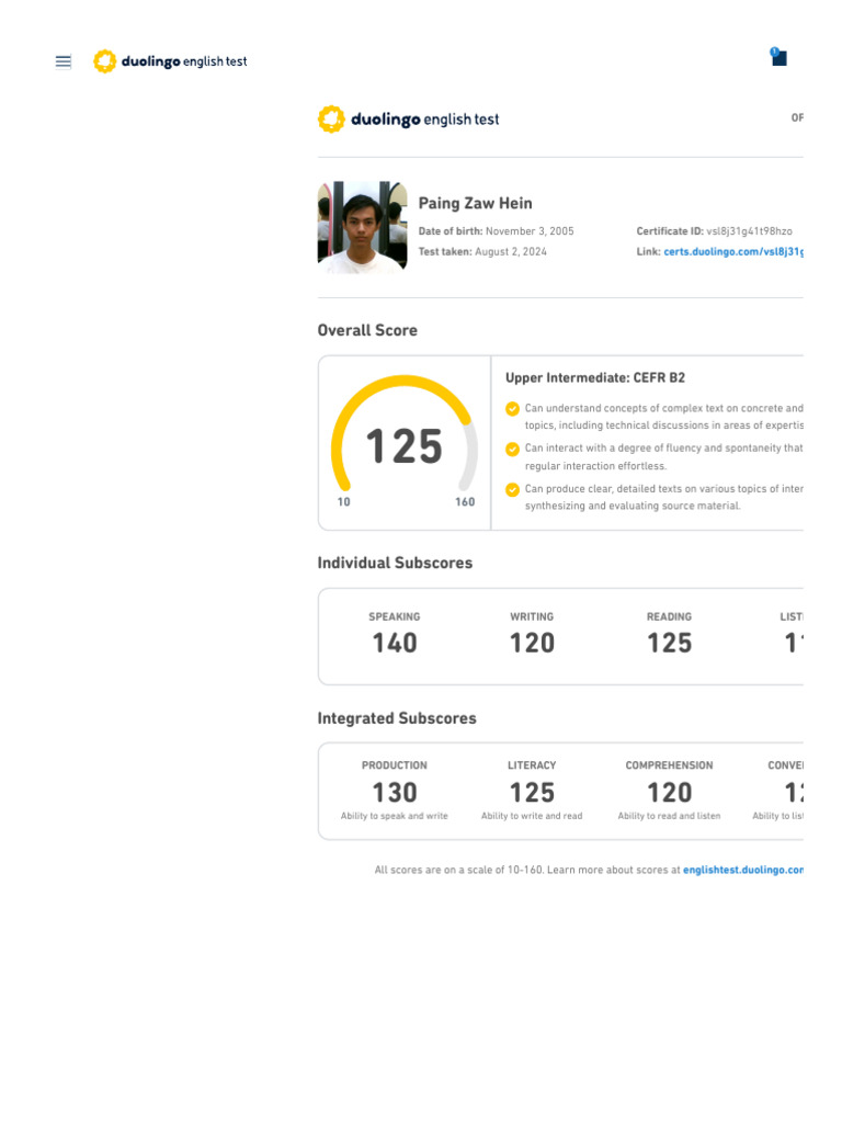 Duolingo English Test - PDF PZH | PDF