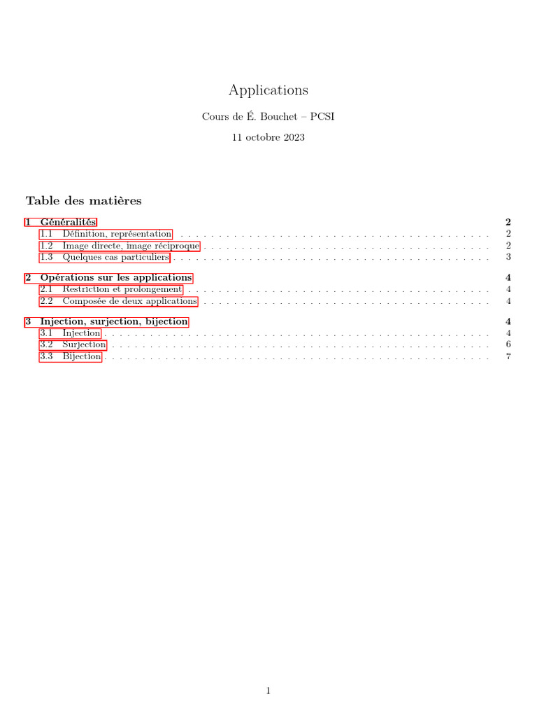 Cours Applications | PDF | Mathematical Analysis | Mathematical Concepts