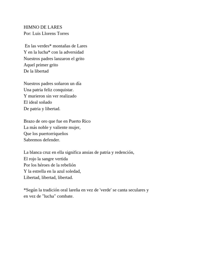 Himno de Lares | PDF