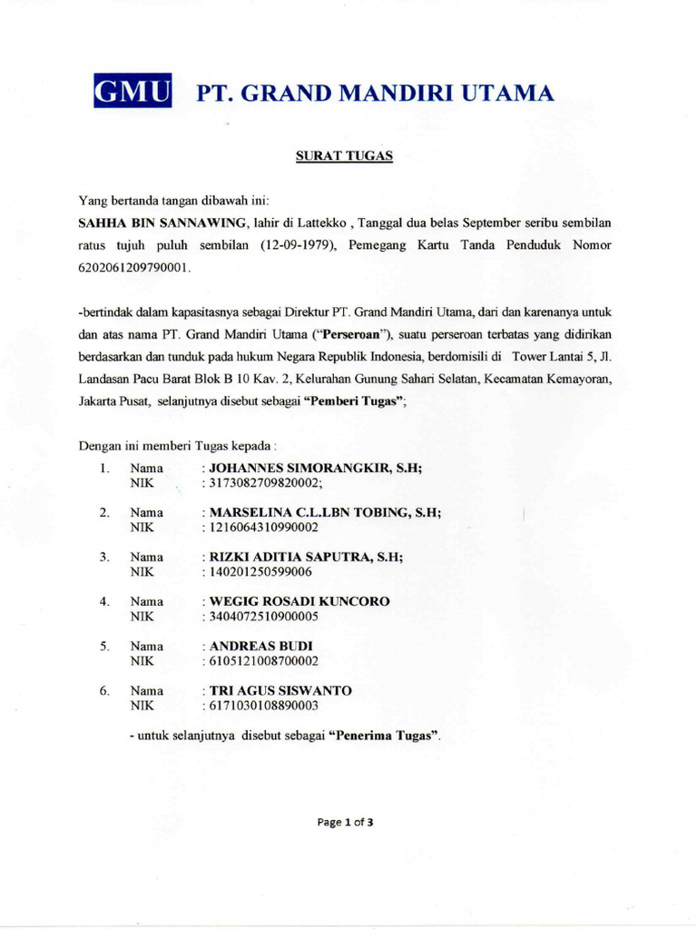 PDF Surat Tugas-Bpn | PDF
