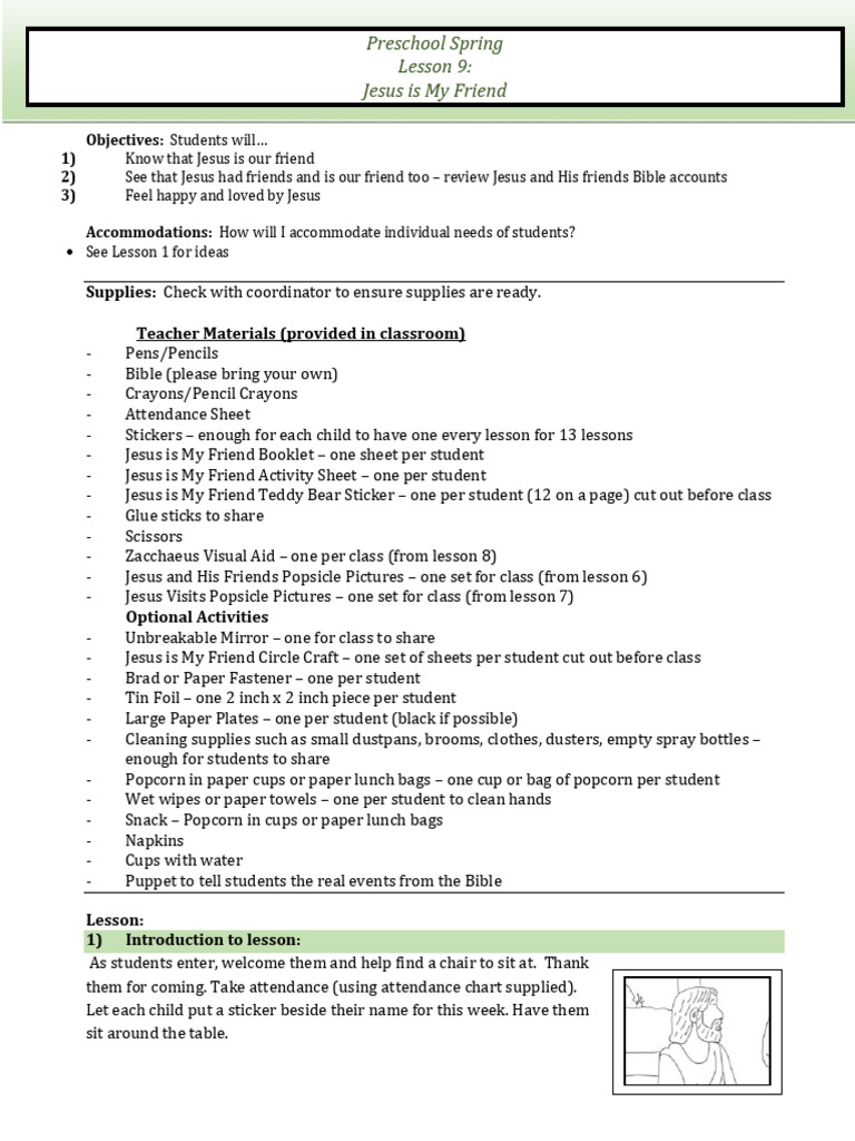 Lesson 9 - Jesus Is My Friend | PDF