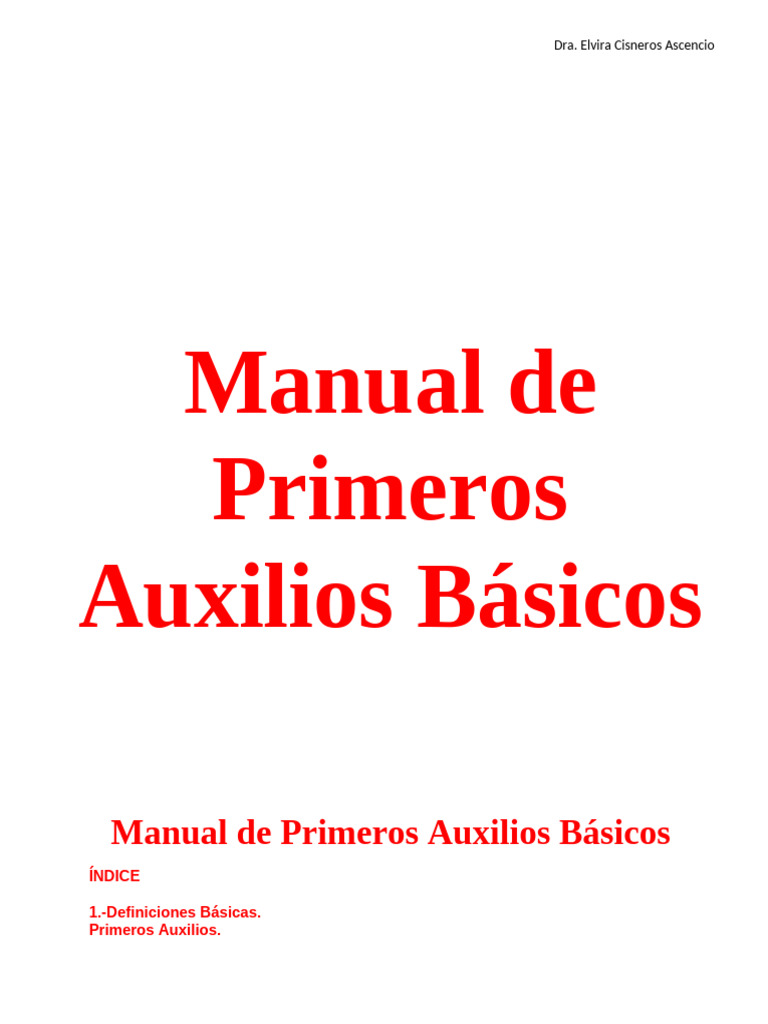 Manual - Primeros - Auxilios OK | PDF | Reanimación cardiopulmonar | Quemar