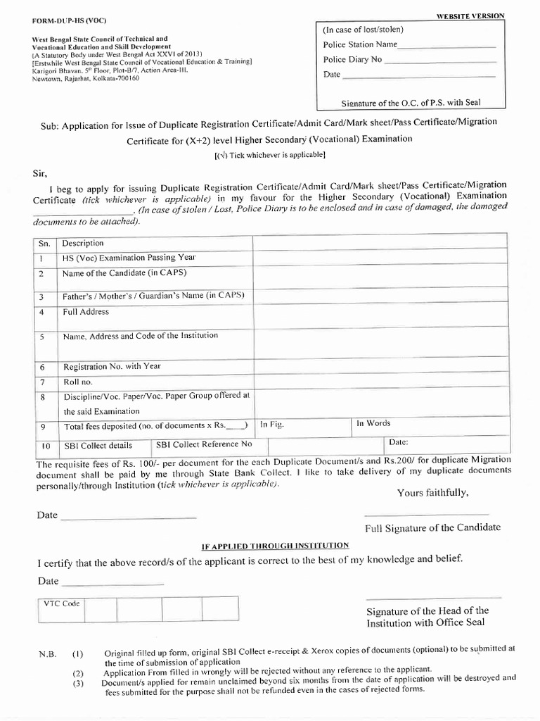 Duplicate Registration Certificate Admit Card Mark SheetPass CertificateMigration Certificate ...