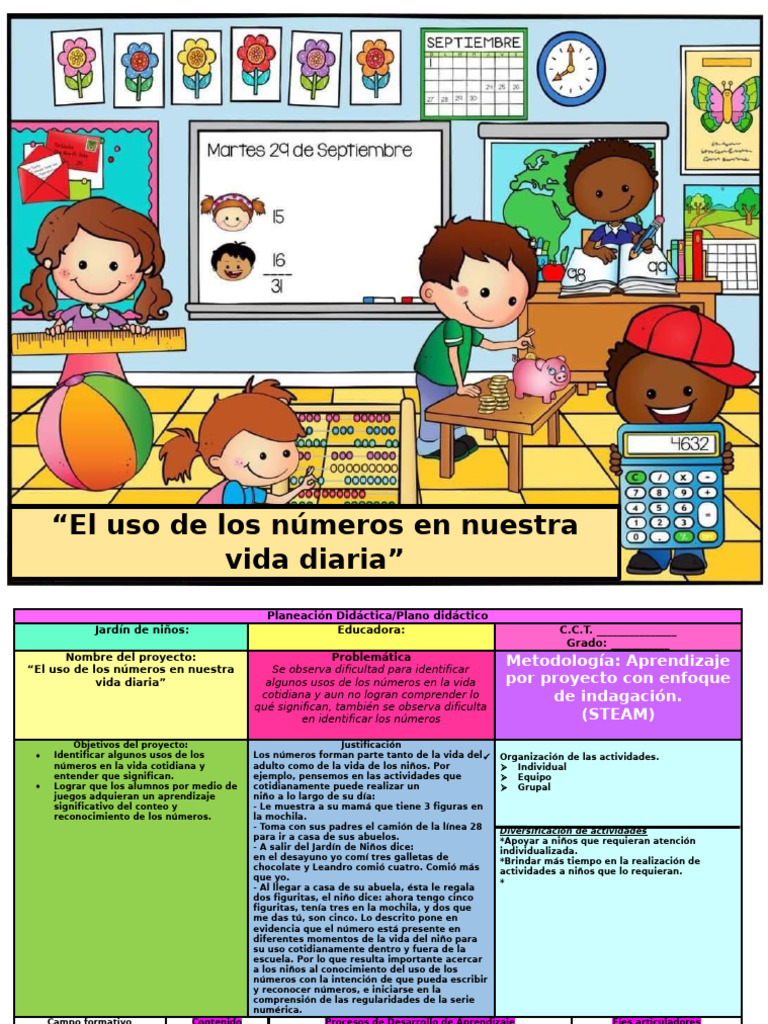Uso de Números en la Vida Diaria Preescolar | PDF | Pensamiento ...