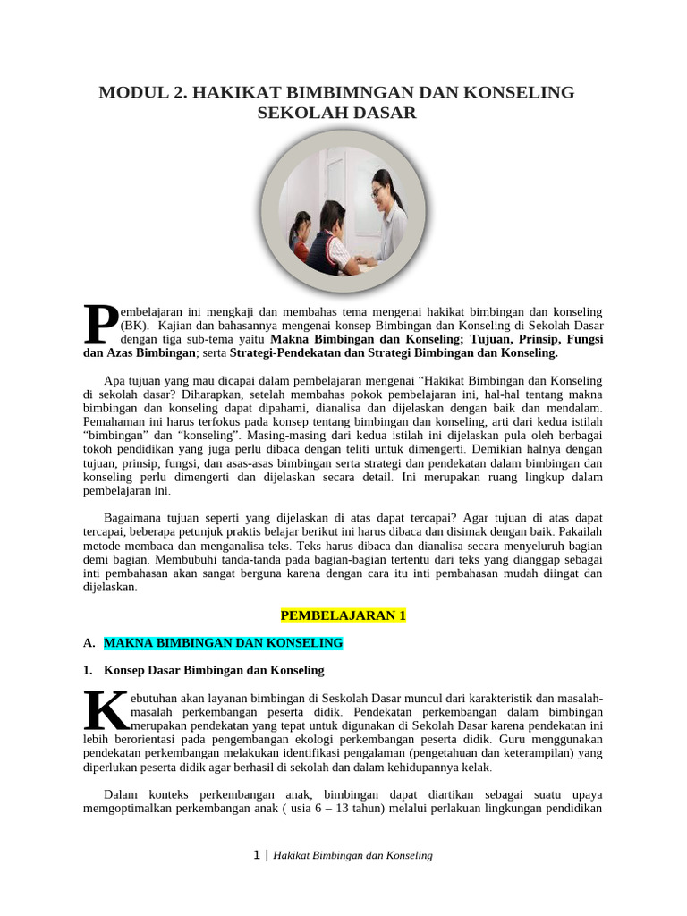 Modul 2 - Hakikat Bimbingan Dan Konseling | PDF