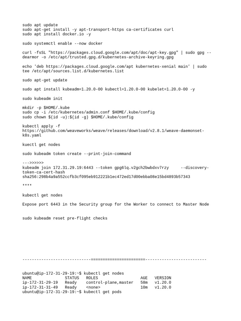 K8S Master Node Command (M) | PDF | Information Technology Management | Software Engineering