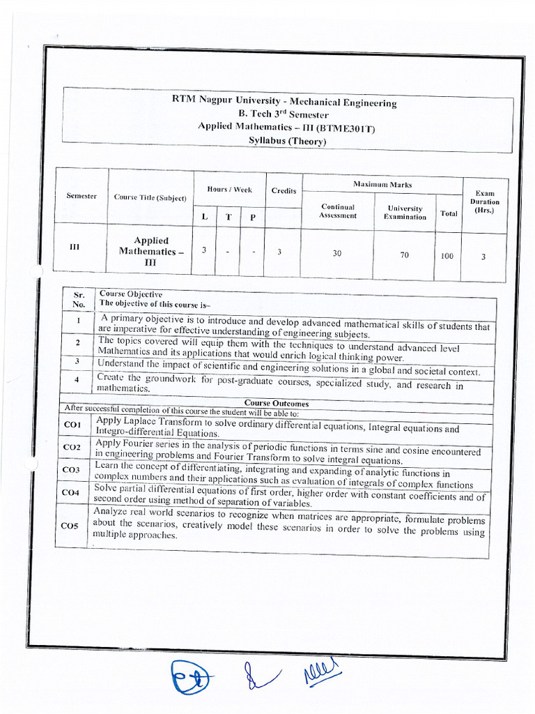 3rd Sem Syllabus | PDF