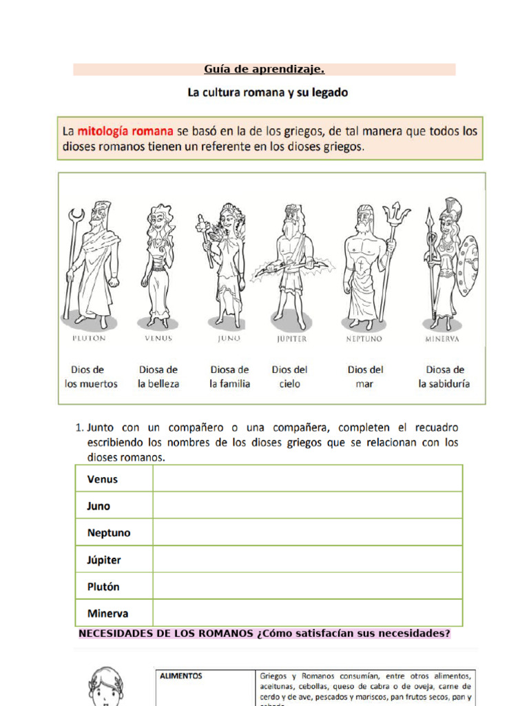Guía de Dioses Romanos | PDF