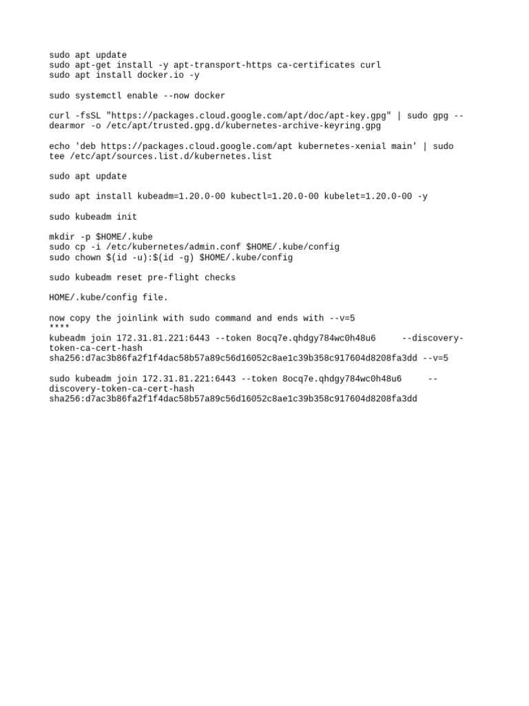 K8S Worker Node Command (W) | PDF