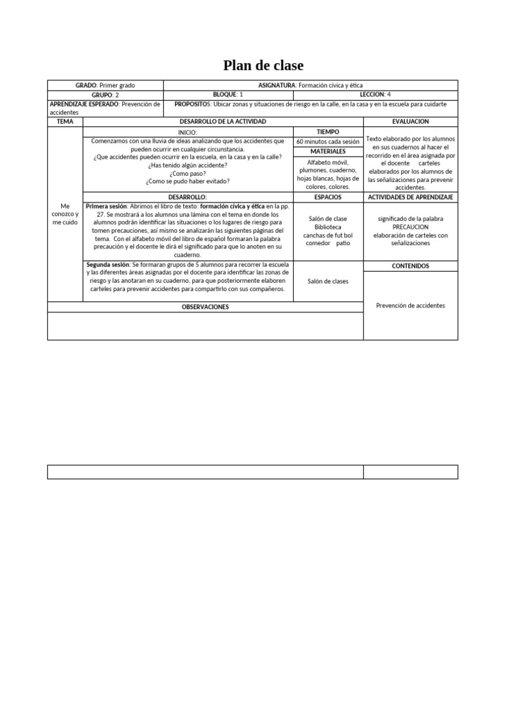 Planificación de clases | PDF