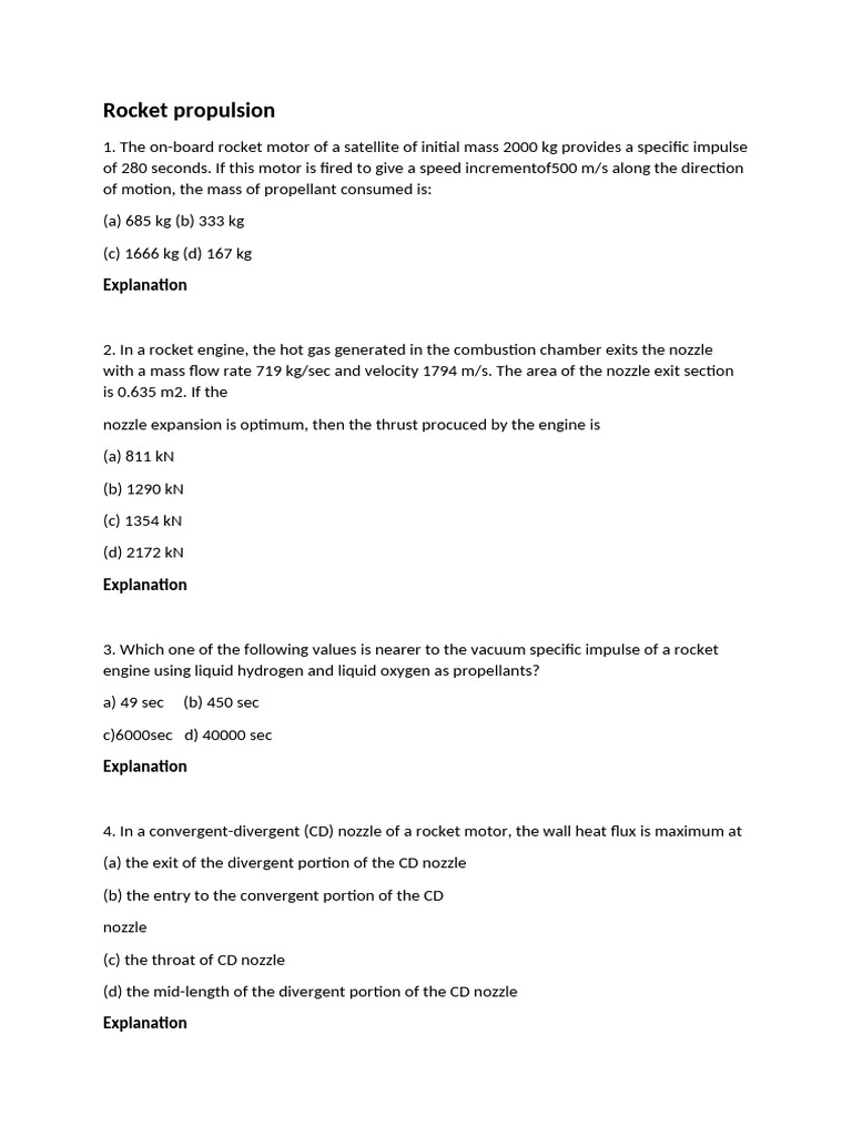 Rocket propulsion | PDF